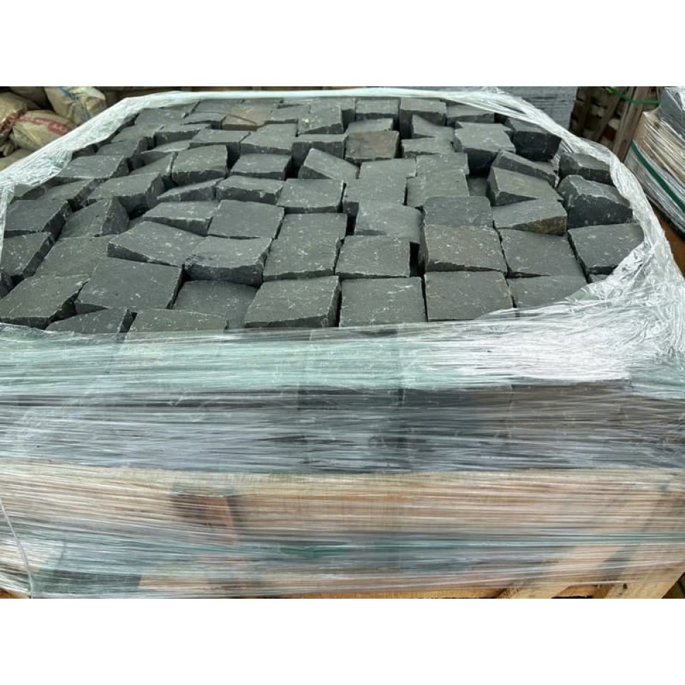 Đá Cubic : Đá Cubic lát sân 10x10x5cm xanh đen